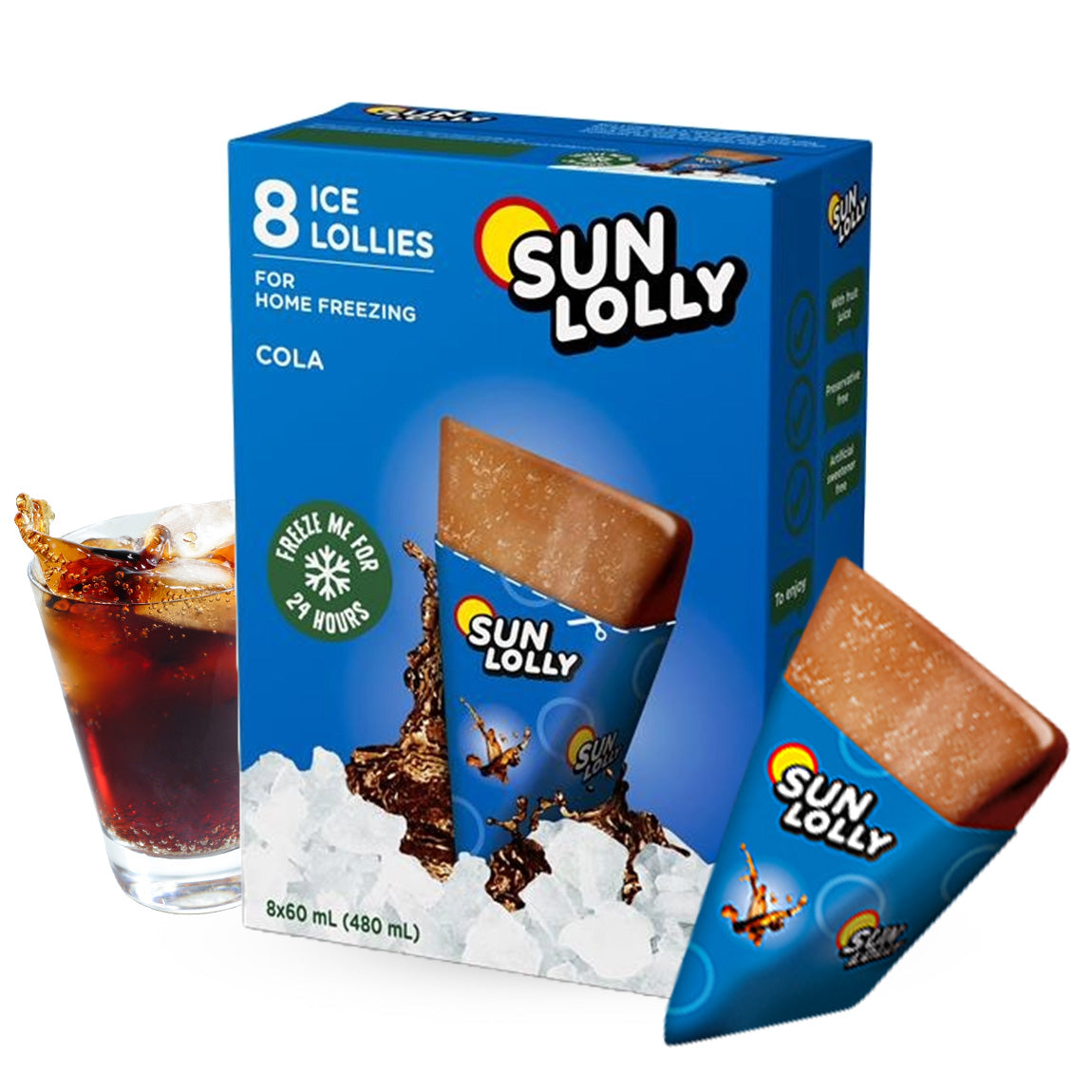 SUN LOLLY コーラ味 8個入【常温で届いて家庭で凍らせるアイスキャンディー／保存料・人工甘味料不使用】 – 自然派食品の専門店｜モノエル-naturi-